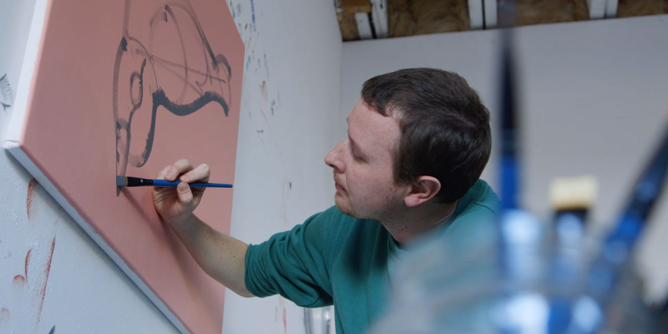 Artist Mitch Cairns in his studio | Art Gallery of NSW