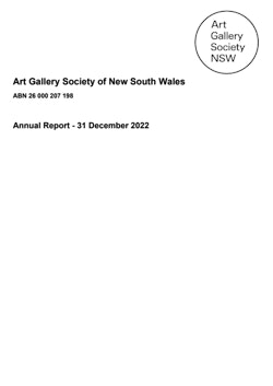 Art Gallery Society annual reports | Art Gallery of NSW