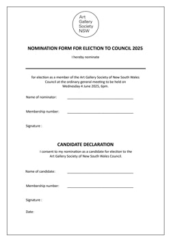 Art Gallery Society of NSW Council nominations | Art Gallery of NSW