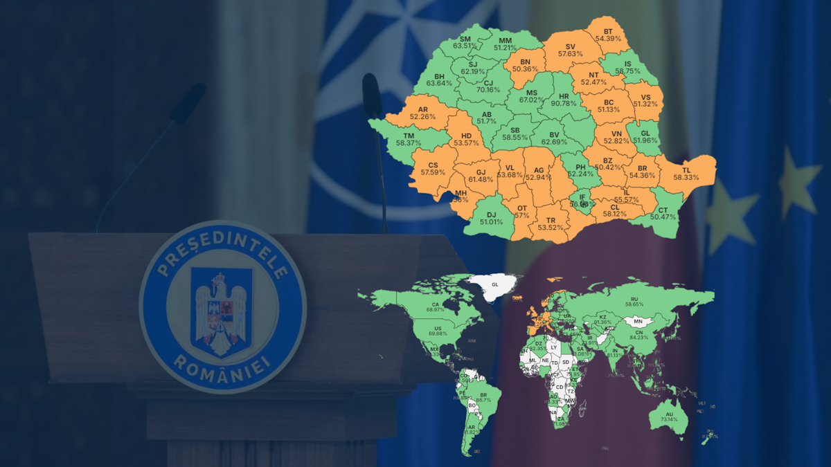 HARTA Rezultatelor la alegerile prezidențiale 2025. Cum s-au împărțit ...