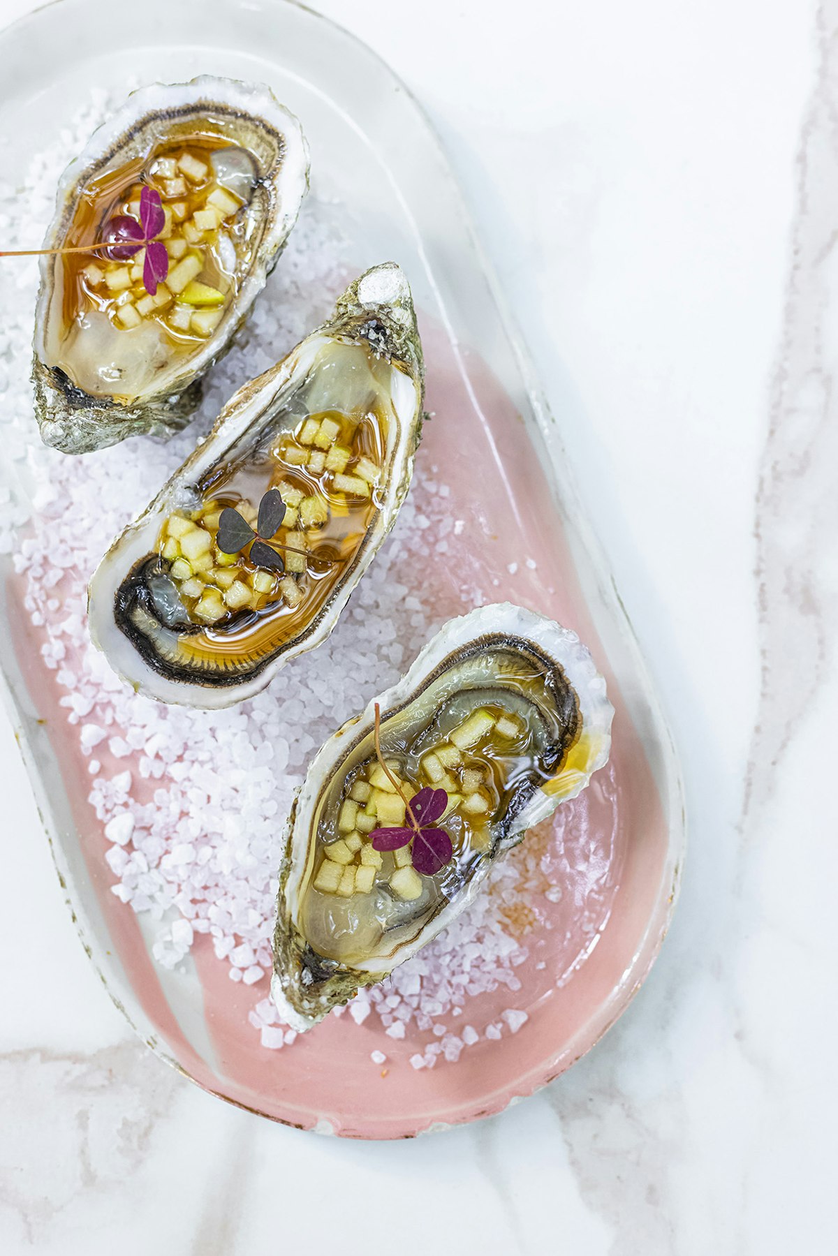 La recette des huîtres de Pleine Mer, sésame et pomme