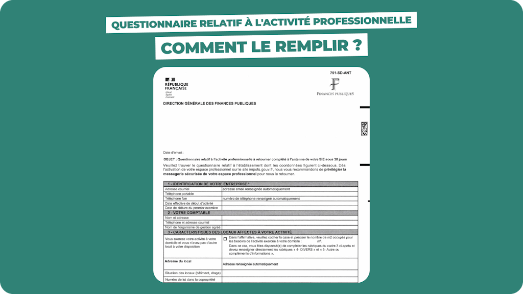 Remplir le questionnaire relatif à l'activité professionnelle