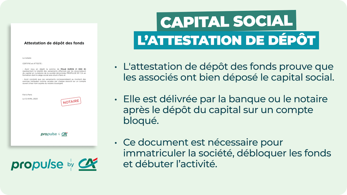 Attestation de dépôt de capital : comment l'obtenir