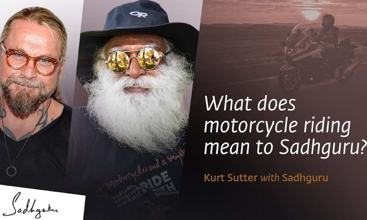 What does motorcycle riding mean to Sadhguru?