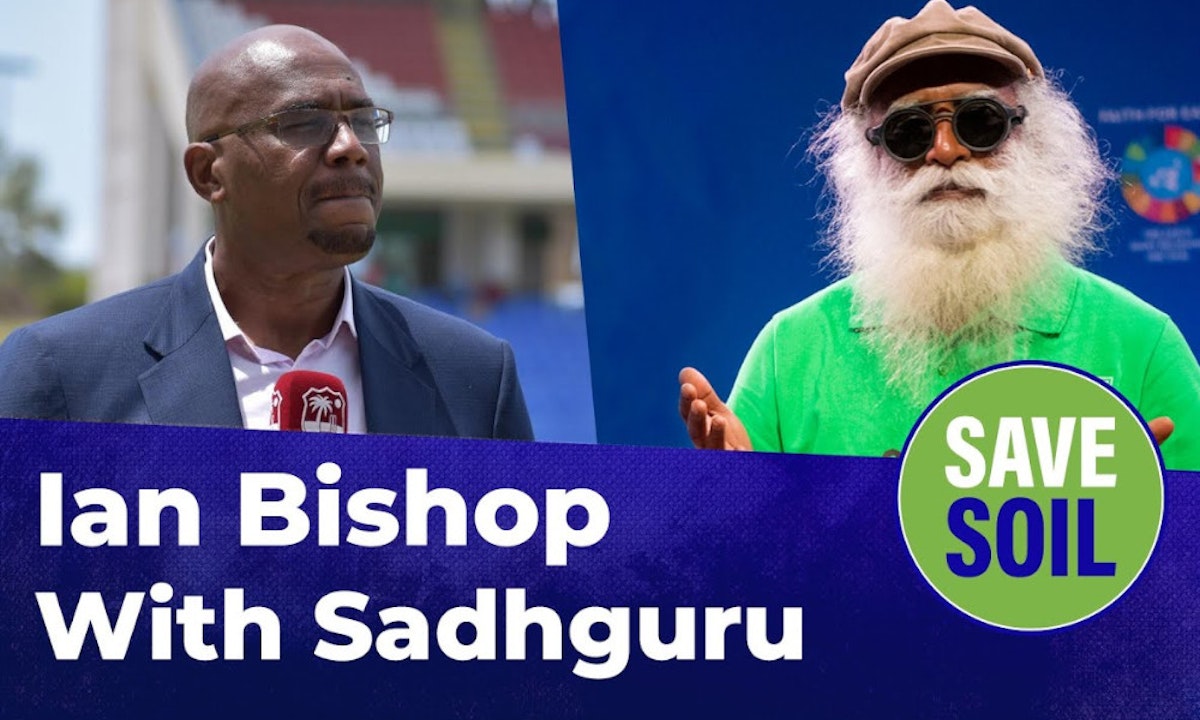 Ian Bishop Discusses Cricket With Sadhguru at Sir Viv Richards Stadium
