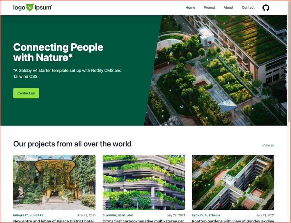 Un modèle de site éco-conçu, comme bas de création de site