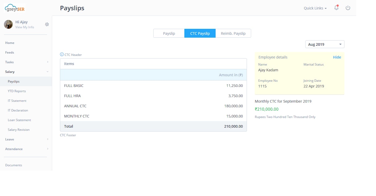 View and download payslips