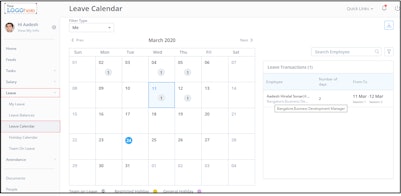 View team members' leave calendar