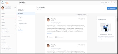 View, create, and comment feed posts