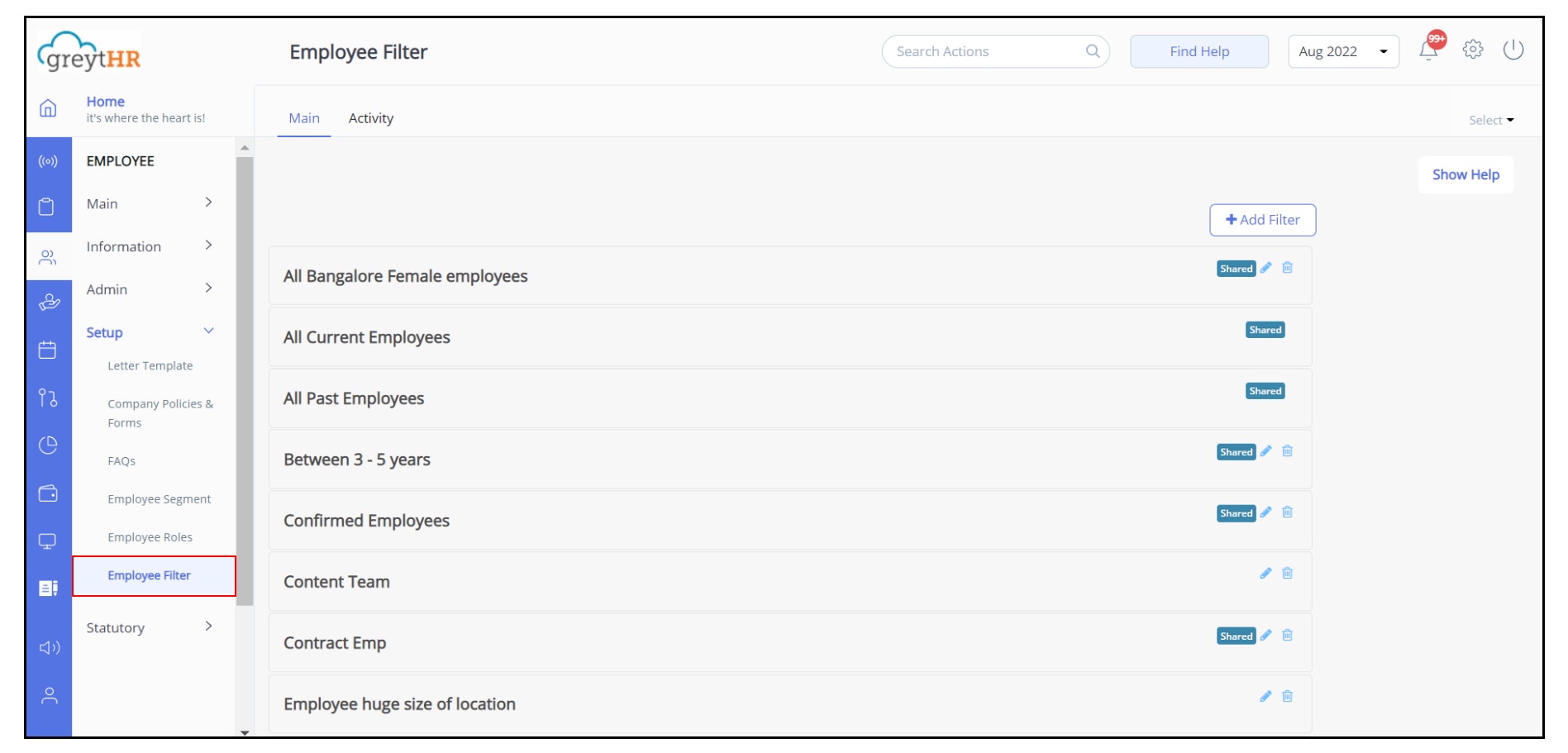 Create an employee filter