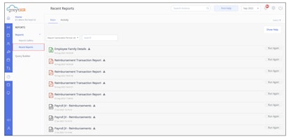 View recently generated reports