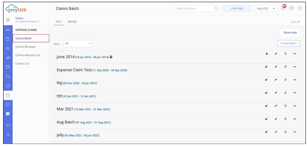 Create a claims batch