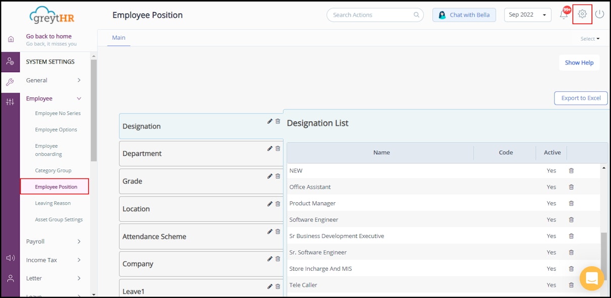 Add/Edit employee categories