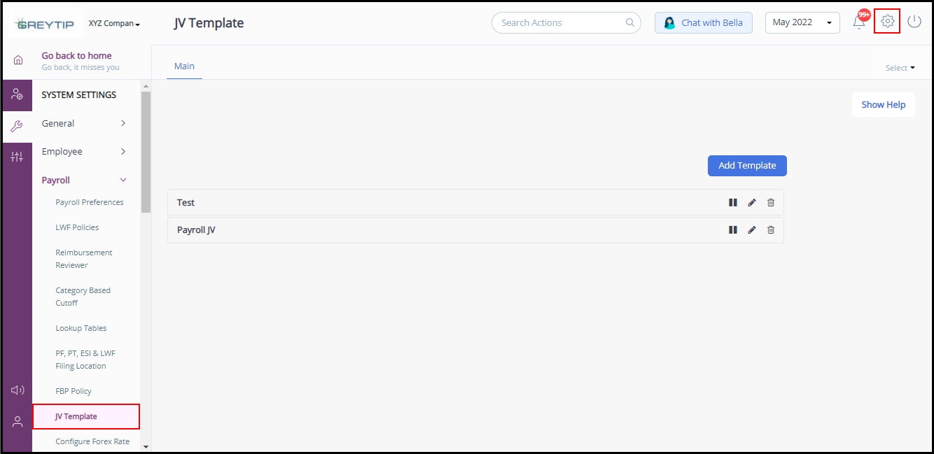 Create/Customize JV template