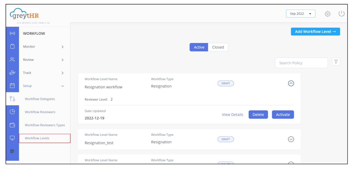 Configure resignation workflows