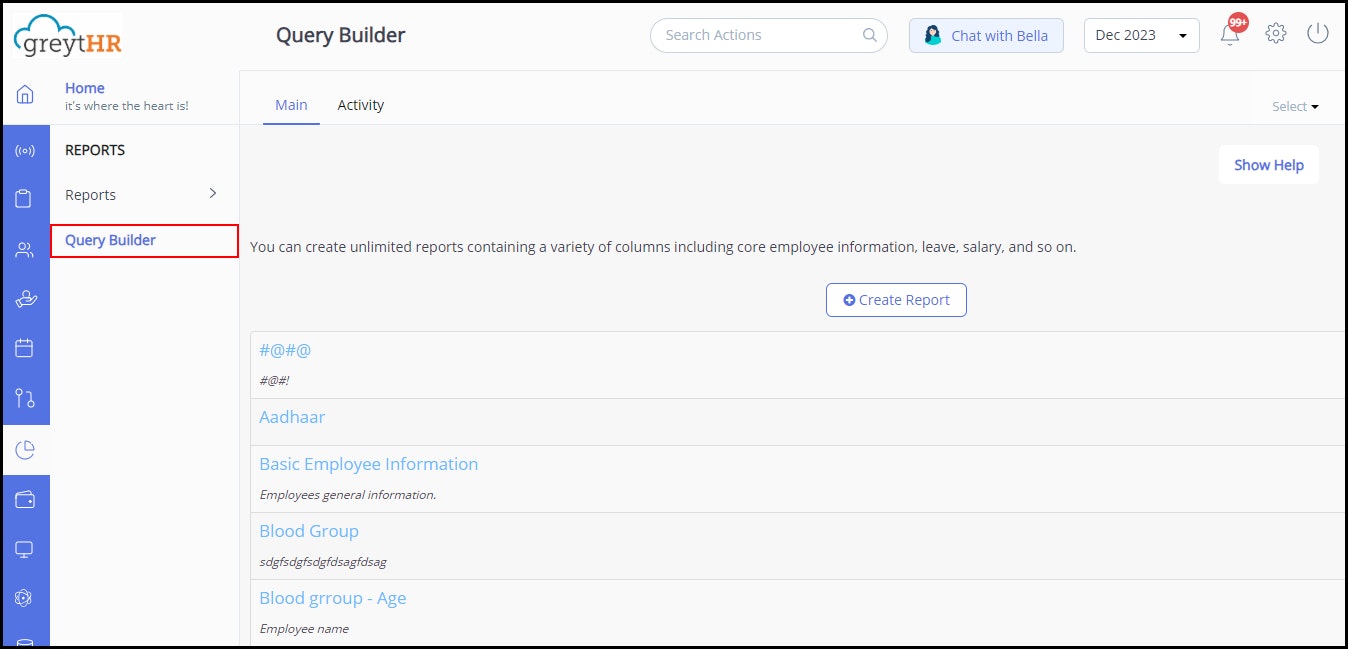 Generate split shift report using Query Builder