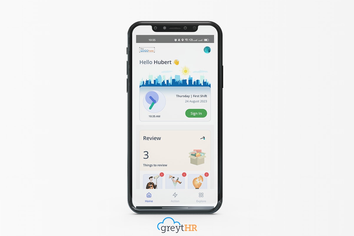 Explore greytHR Mobile app Homepage