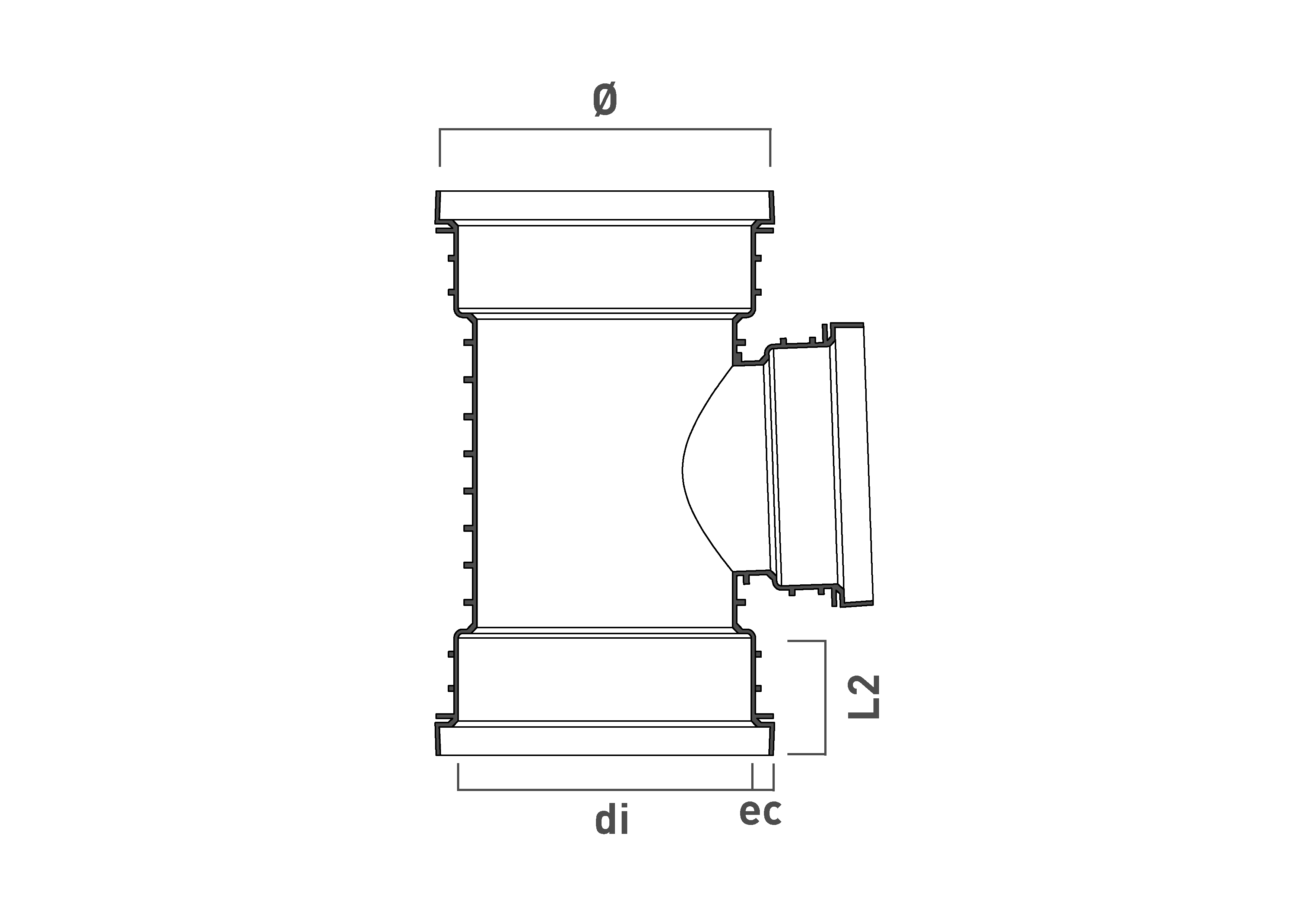 Tês de Redução Duralight 88° SN8 (EN 13476-3) F/F com O-Ring | FERSIL ...