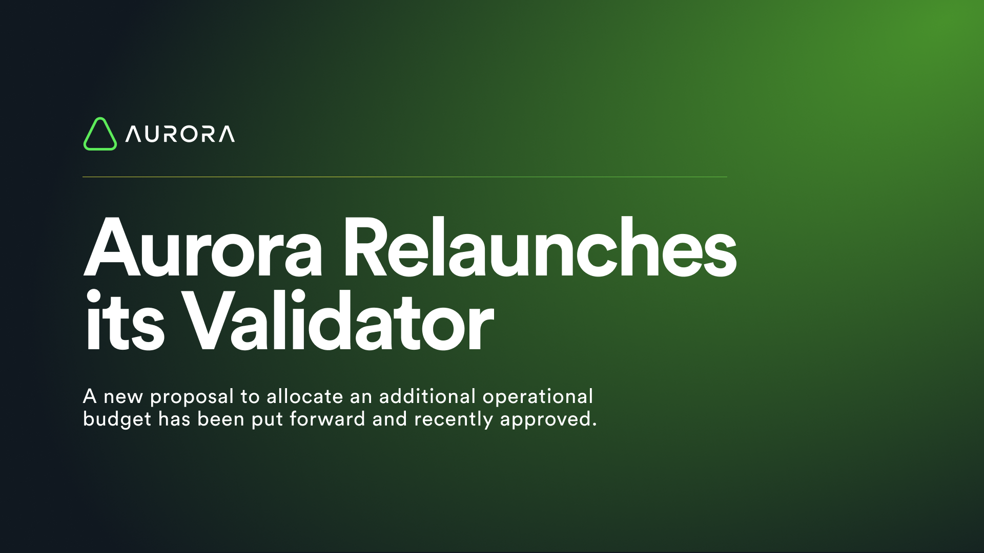 Aurora Relaunches its Validator - Aurora Blog