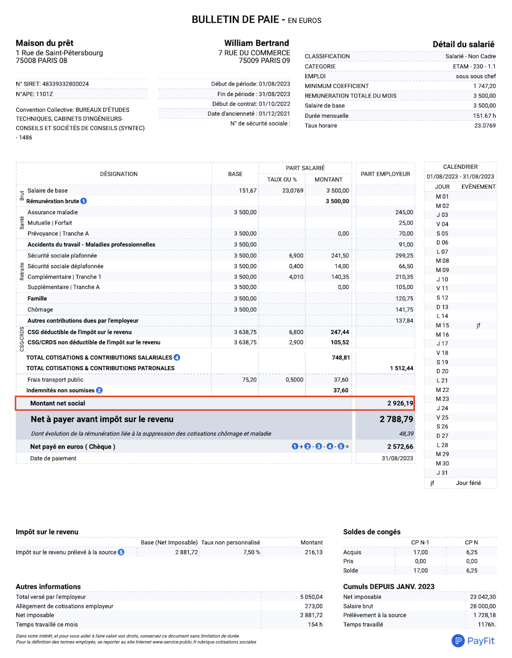 Montant net social : ce qui change sur le bulletin de paie Montant net social : ce qui change sur le bulletin de paie