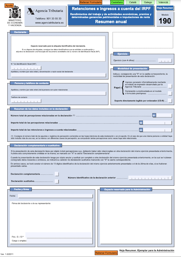 Aspectos clave para entender el Modelo 190