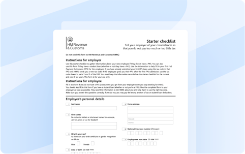 What is HMRC's New Starter Checklist in the UK?
