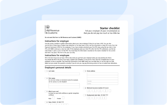 What is HMRC's New Starter Checklist in the UK?