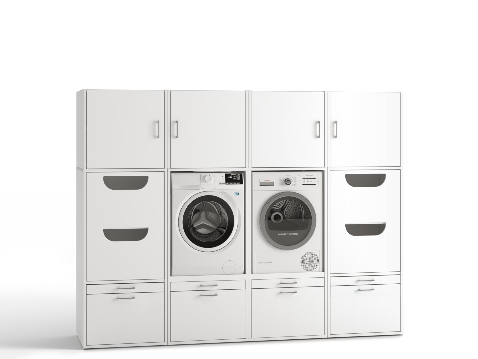 Washing machine cupboards