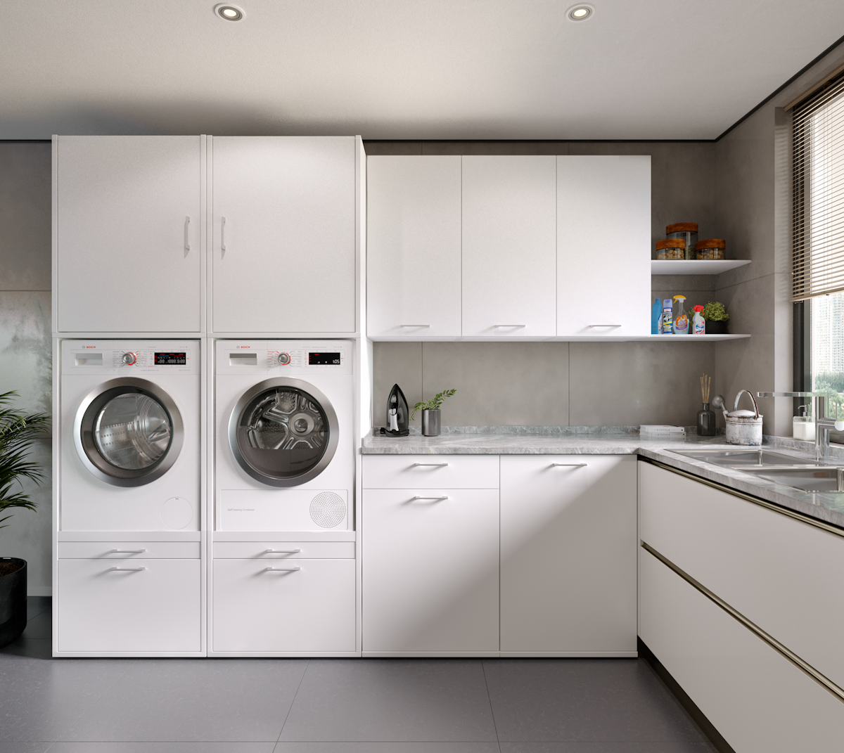 Why do people in the UK typically have their washing machine in the ...