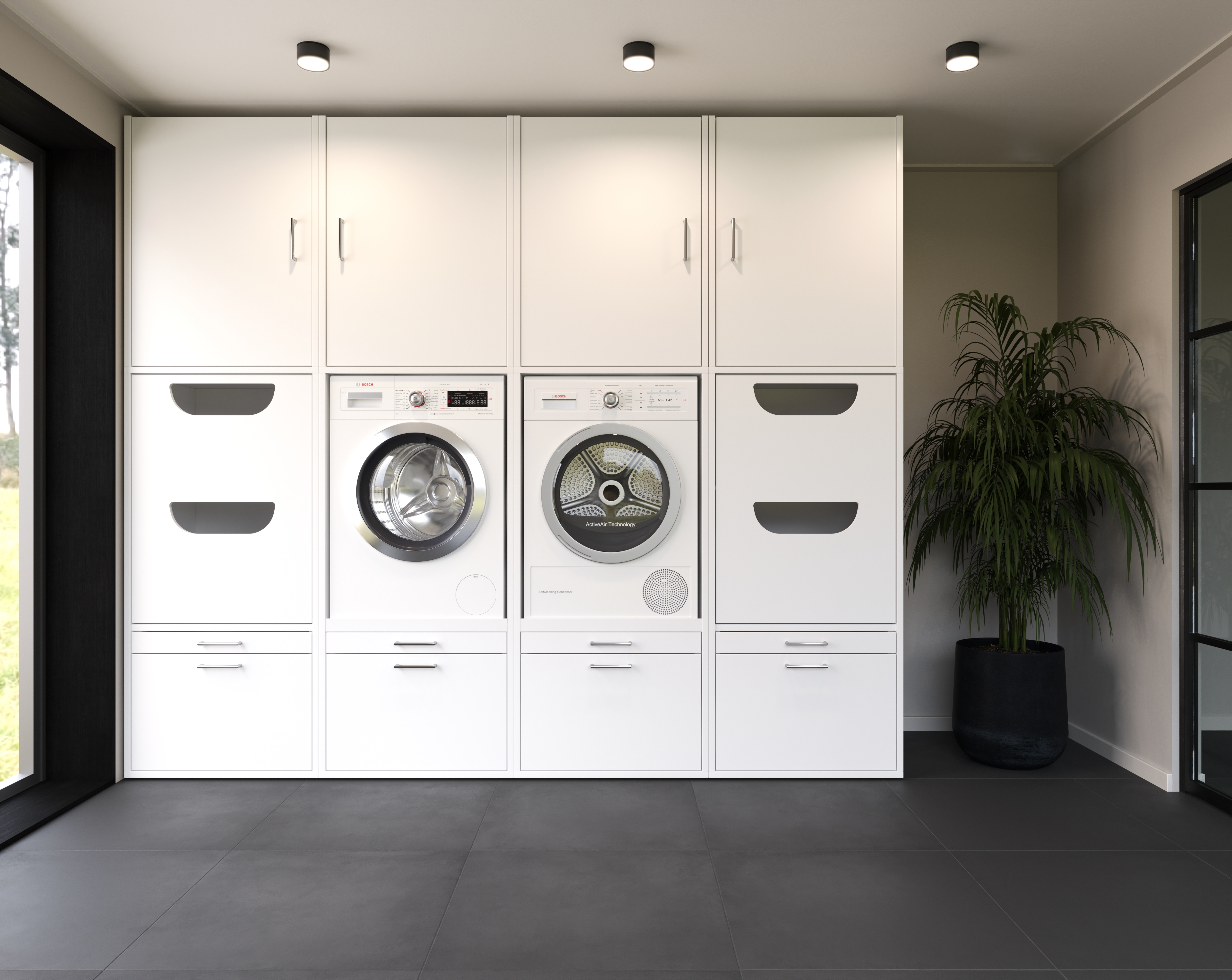White cabinets for laundry room store