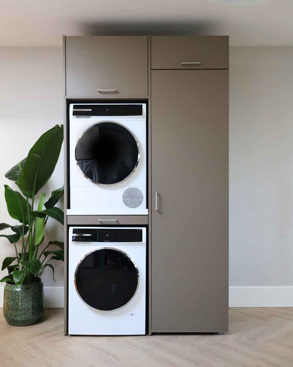 Kasten voor wasmachine en droger op elkaar | Wastoren