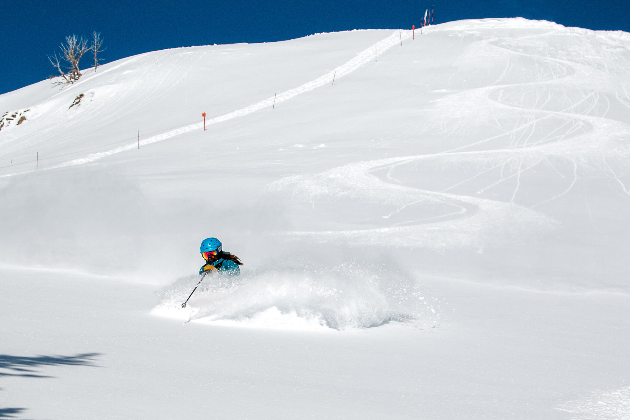 Powder Skiing Girl