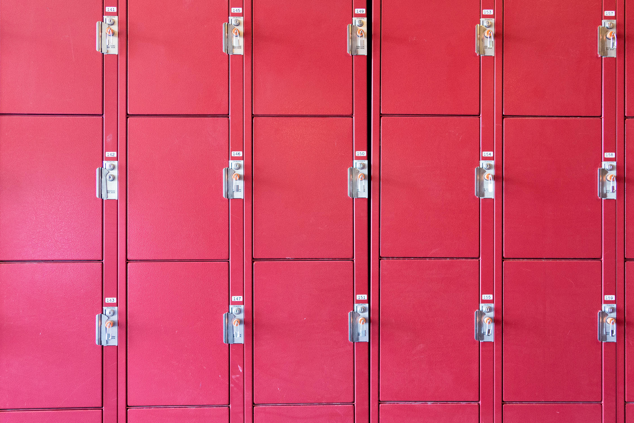 Open Red Lockers