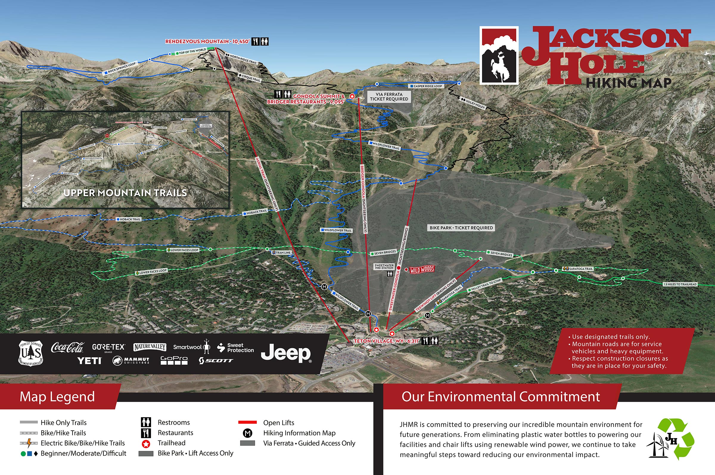 Summer Hiking Map - Jackson Hole Mountain Resort