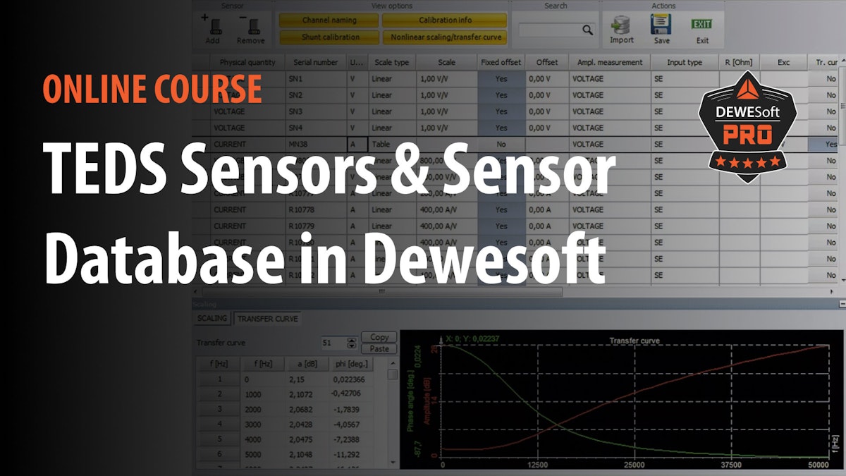 TEDS Sensors & Sensor Database in Dewesoft – Online Course