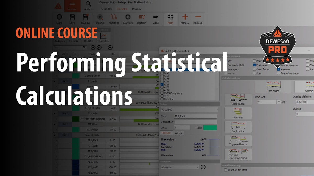 Statistical Calculations on Sampled Data – Online Course
