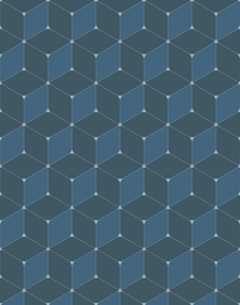 Geometric Cube Pattern Wallpaper | Bobbi Beck | Bobbi Beck