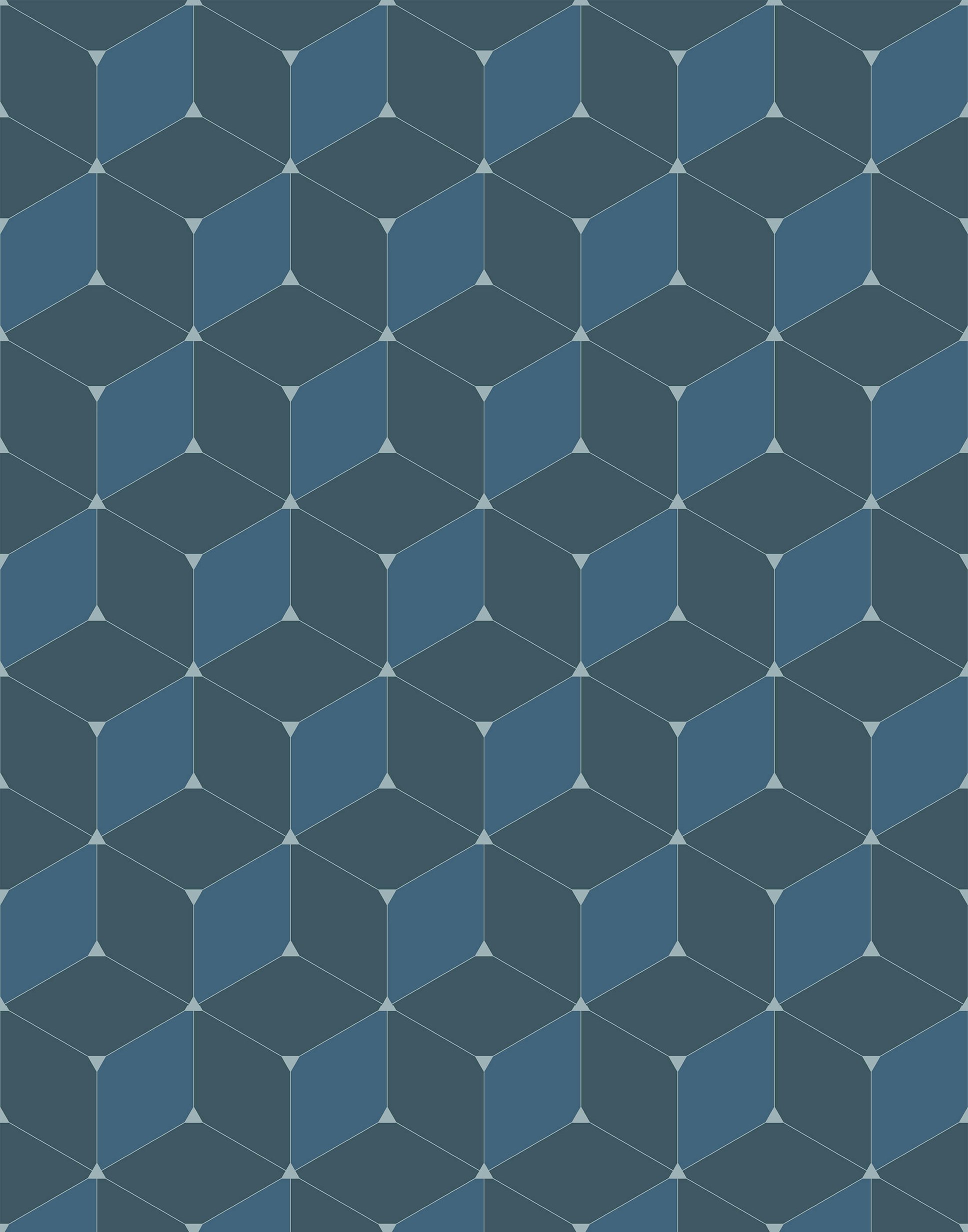 Geometric Cube Pattern Wallpaper | Bobbi Beck | Bobbi Beck