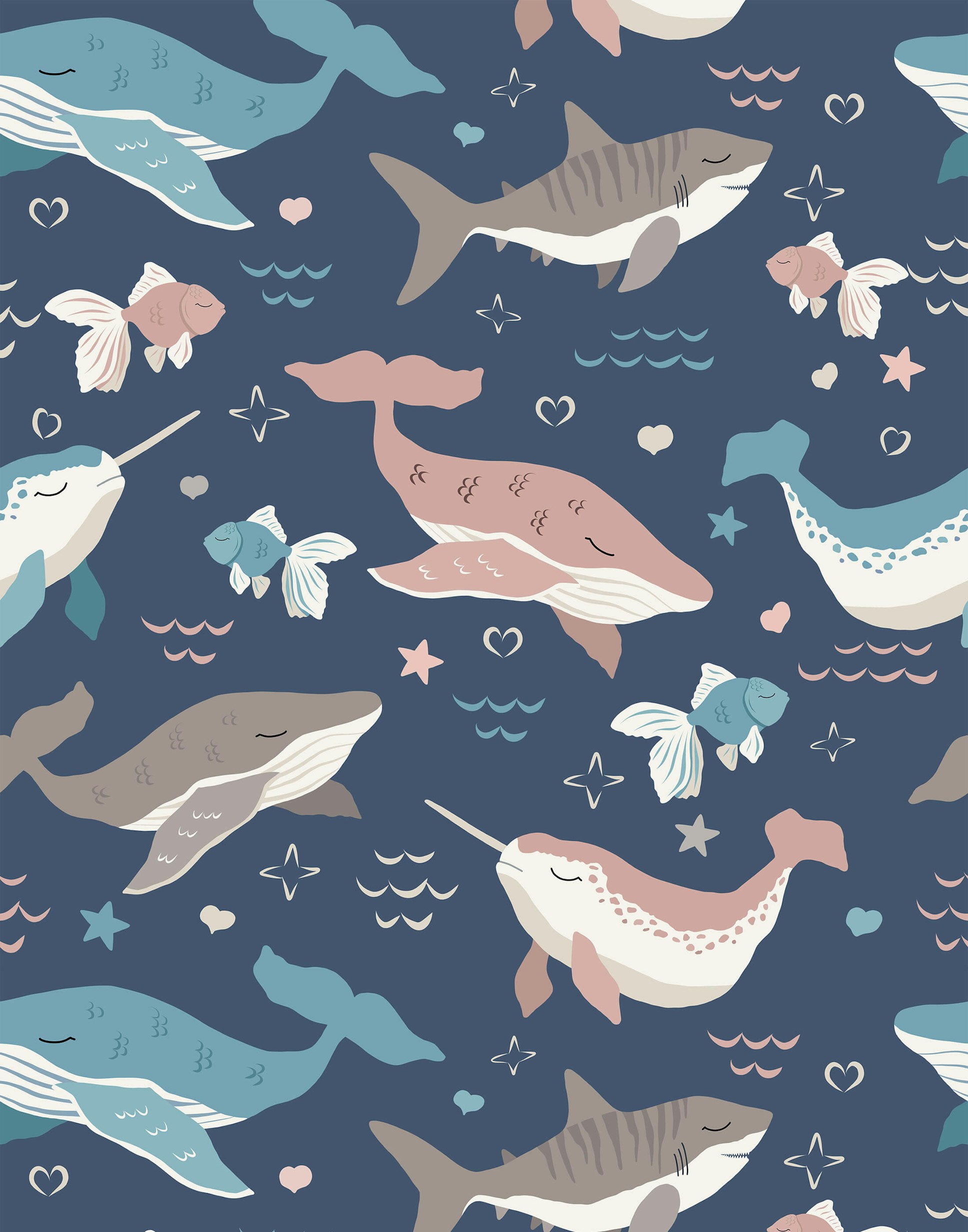 Children's Whale Wallpaper | Bobbi Beck | Bobbi Beck