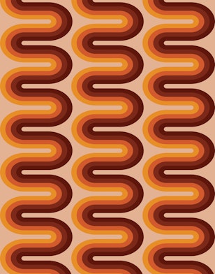Retro wiggle stripe pattern wallpaper | Bobbi Beck