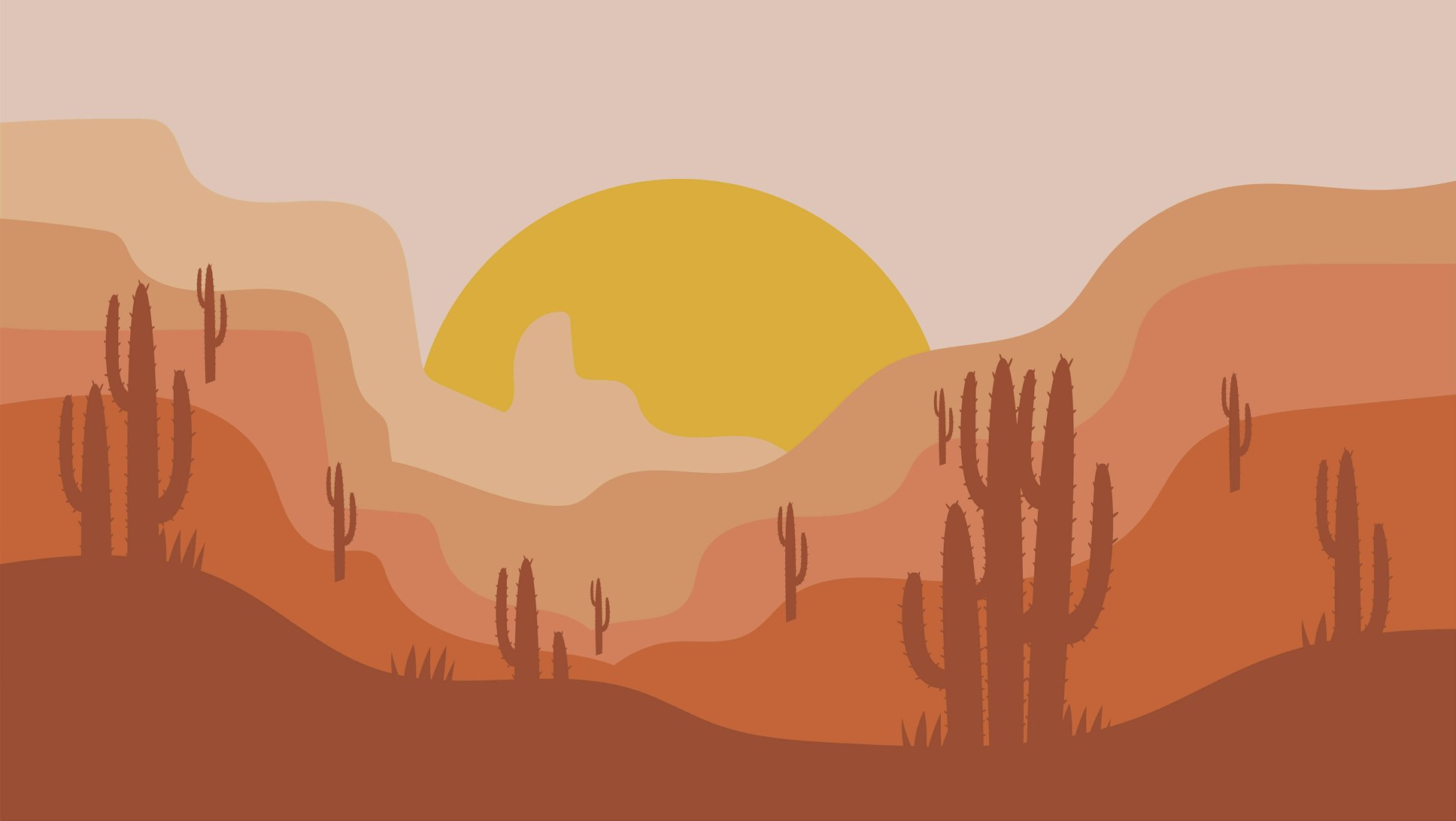 Children's Cactus Desert Wallpaper Mural | Bobbi Beck