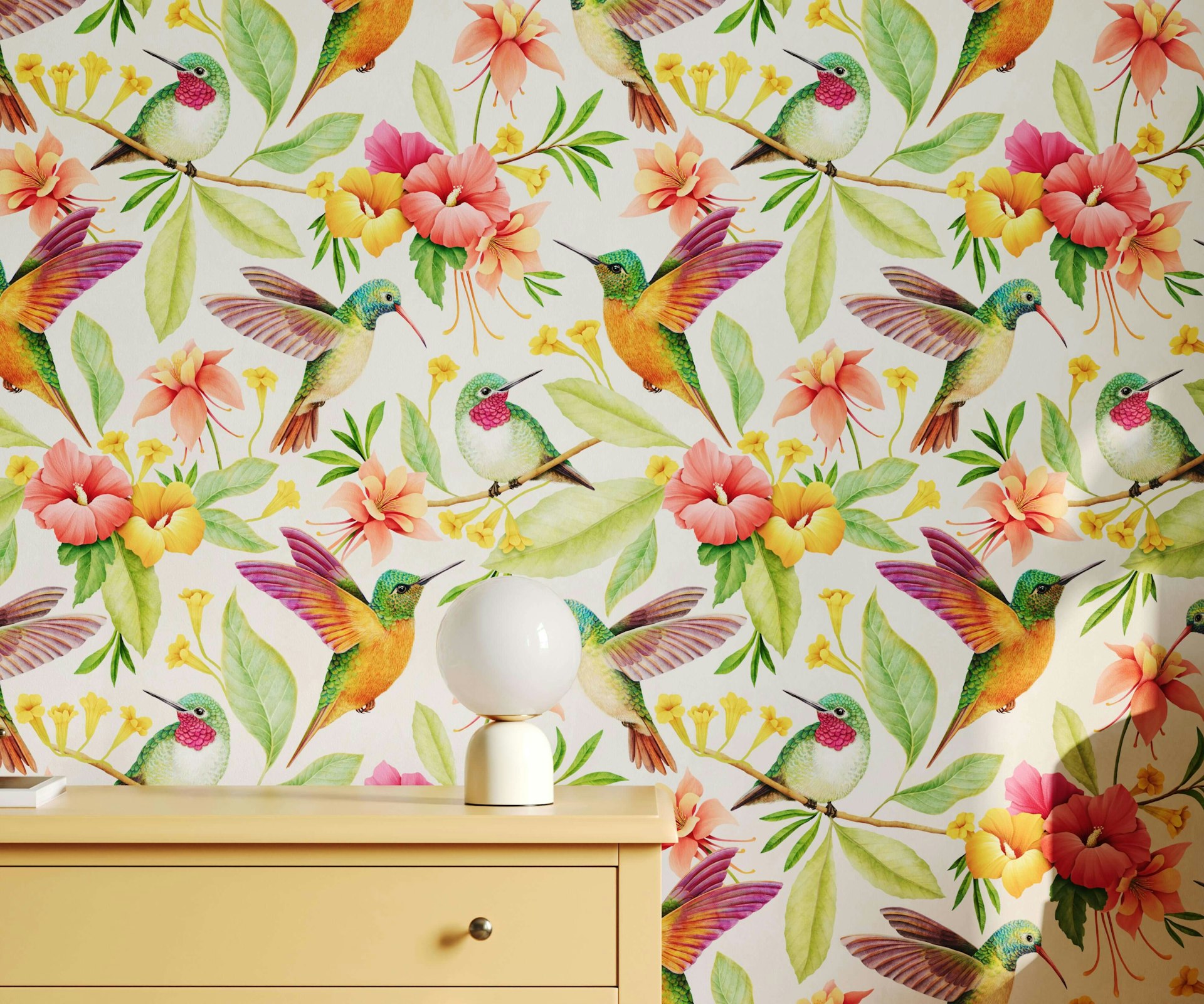 Hummingbird & Flower Wallpaper | Amazing Floral Design | Bobbi Beck