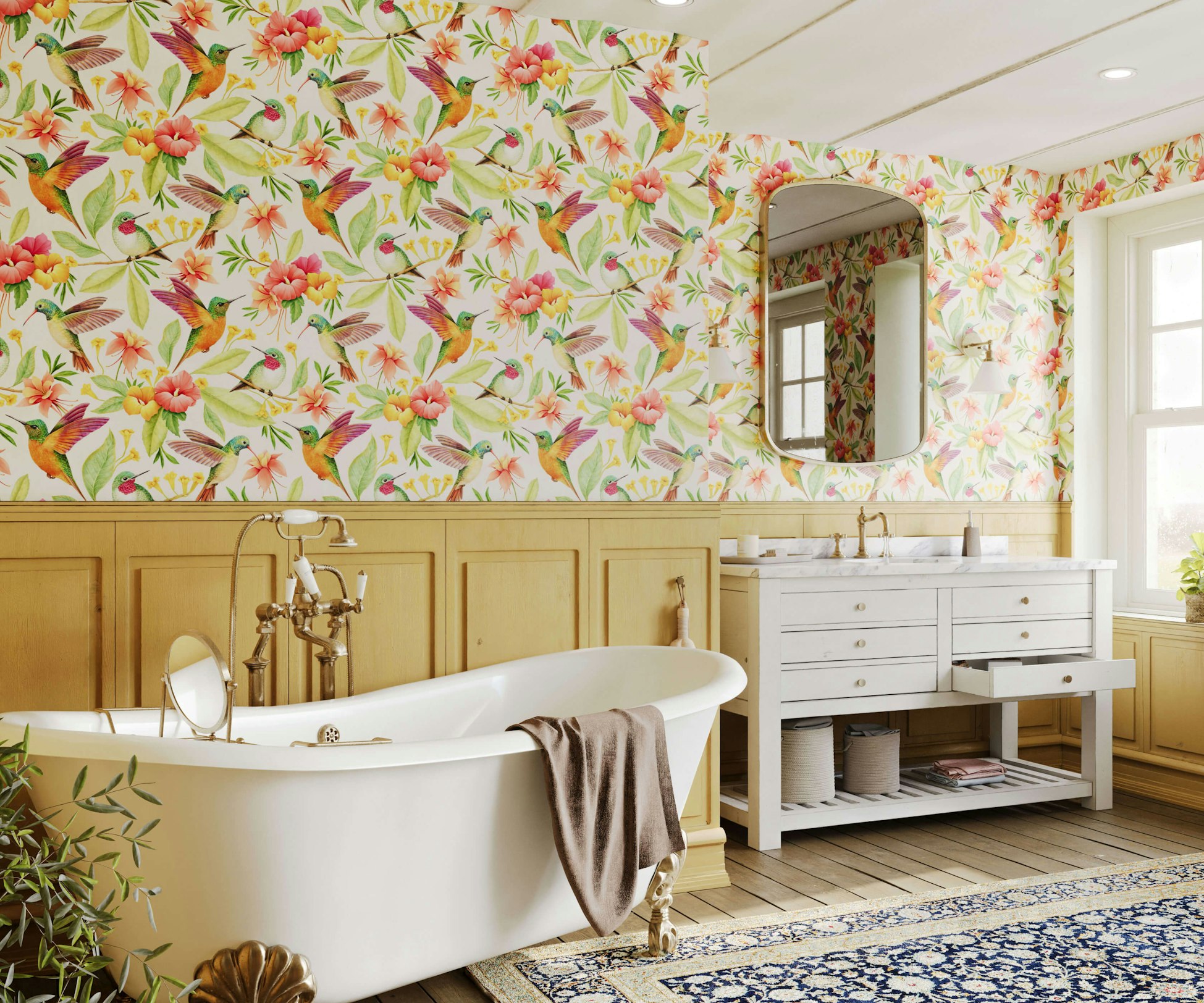 Hummingbird & Flower Wallpaper | Amazing Floral Design | Bobbi Beck