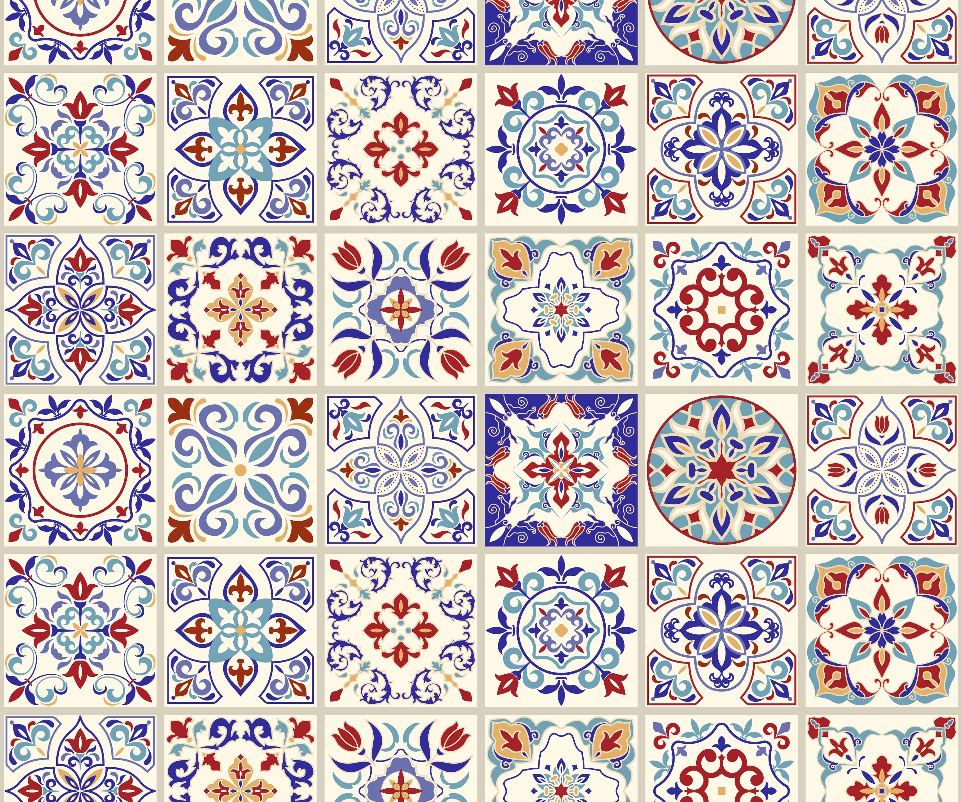 Bold Portuguese tile effect wallpaper | Bobbi Beck