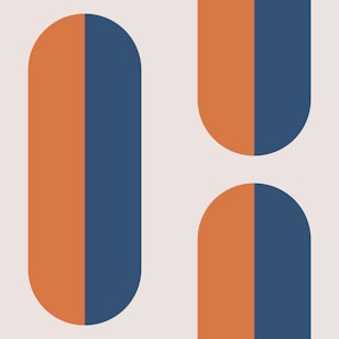 Large Pill Shape Geometric Wallpaper | Bobbi Beck