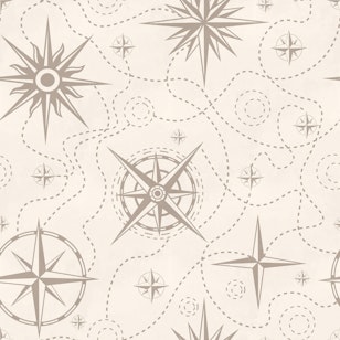 Nautical Map Wallpaper | Vintage Style Compass & Map | Bobbi Beck