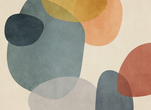 Soft Abstract Shapes Wallpaper Mural | Bobbi Beck
