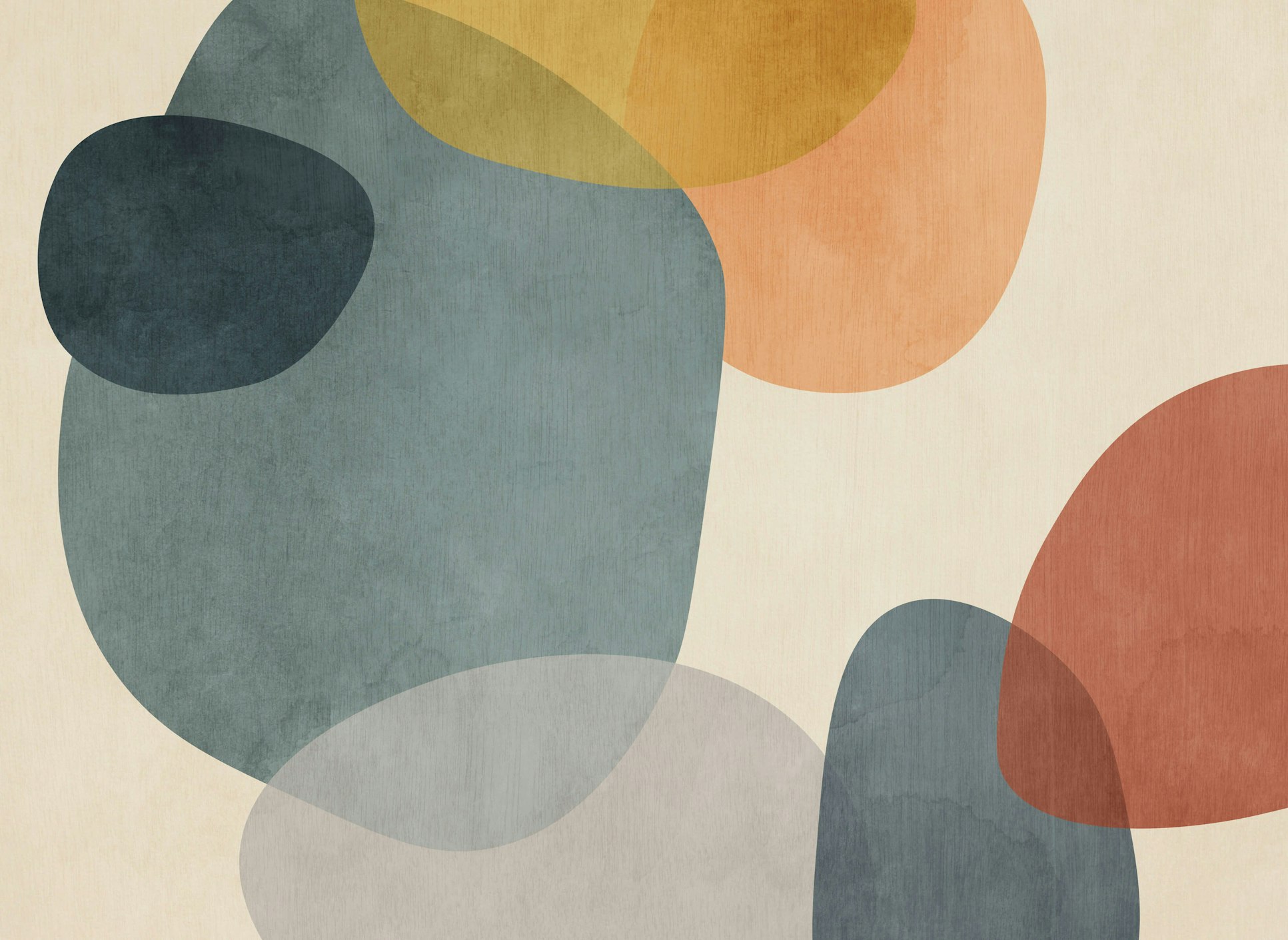 Soft Abstract Shapes Wallpaper Mural | Bobbi Beck