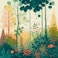Multicolour Forest Wallpaper Mural | Bobbi Beck