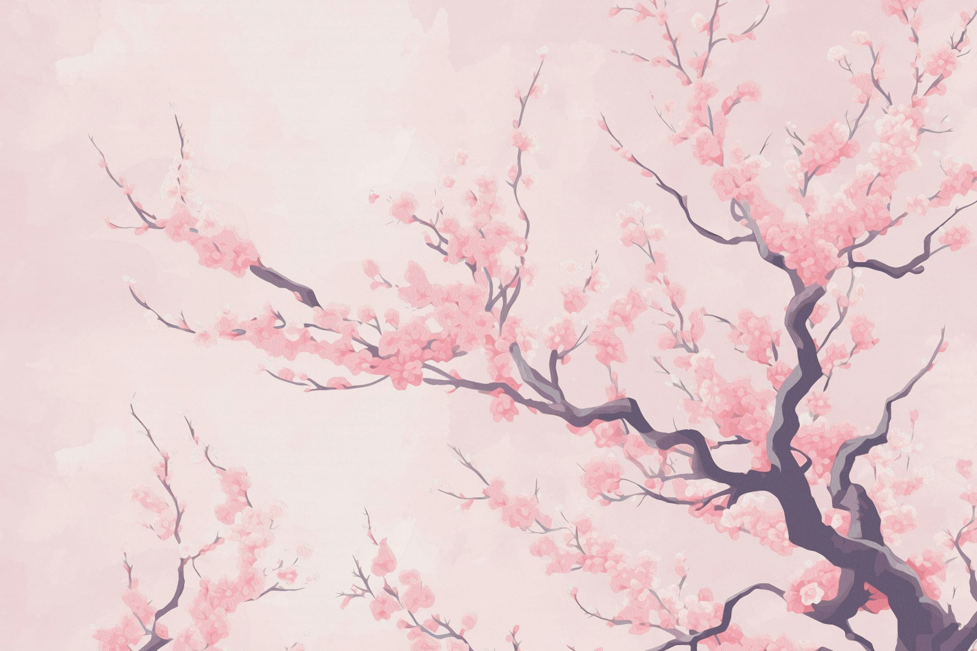 Pink Sakura Wallpaper Mural | Pink Blossom Design | Bobbi Beck